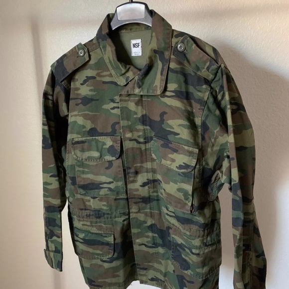 NSF | Jackets & Coats | 40 Nsf Camouflage Army Military Field Jacket ...